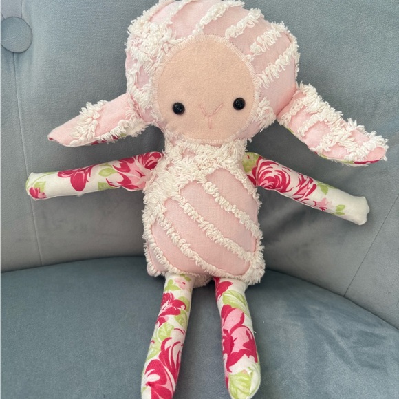 Toys | Handcrafted Stuffed Doll With Vintage Chenille And Roses Fabric ...